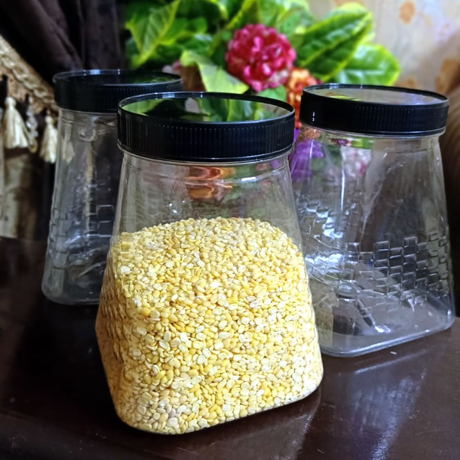 Pack of 12 - Pyramid Jars - Pure Plastic Jars Set | jars.pk
