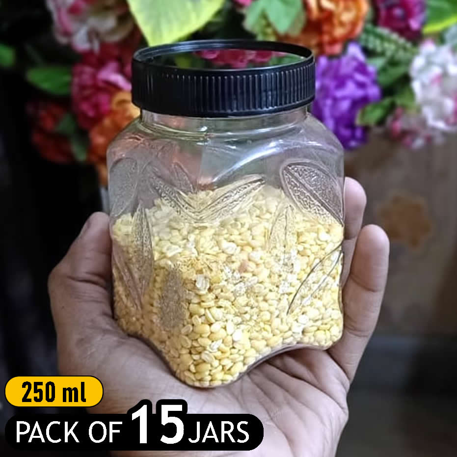Buy Pack of 15 - Slim Leaf Jars 250ml at Sale Prices - Jars.pk