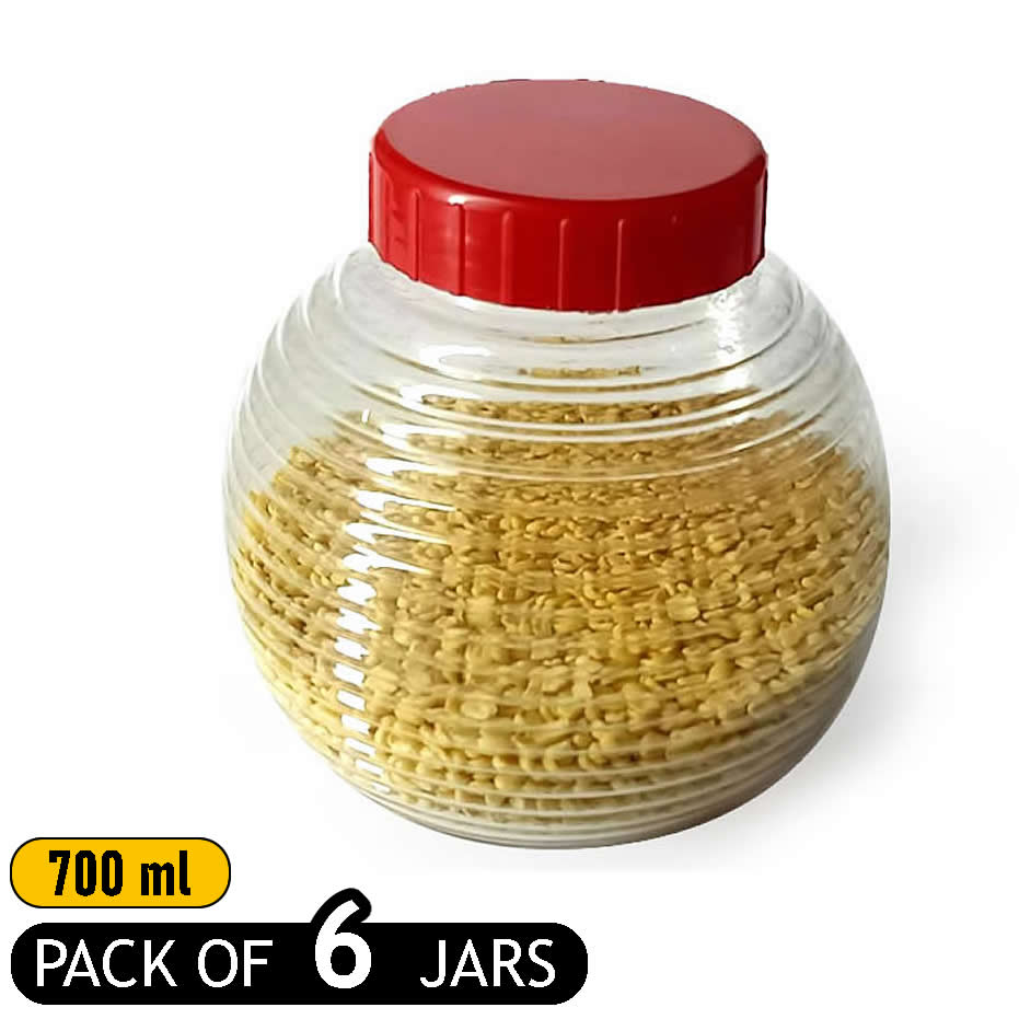 Buy Pack of 6 - Red Cap Ball Design Jars 700 ml - Plastic at Sale Price ...