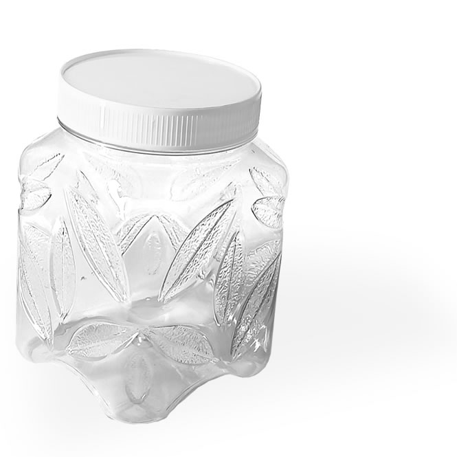 Buy Pack of 6 - White Lid Large Leaf Jars 1000 ml - Hard Plastic at ...